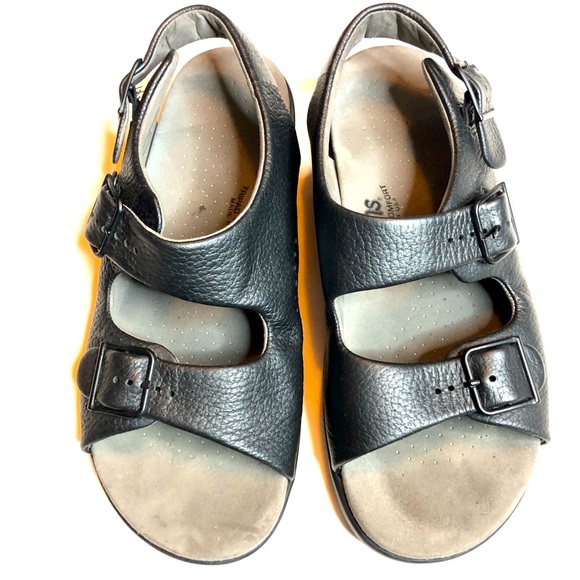 SAS | Shoes | Sas Relaxed Black Leather Comfort Sandals | Poshmark